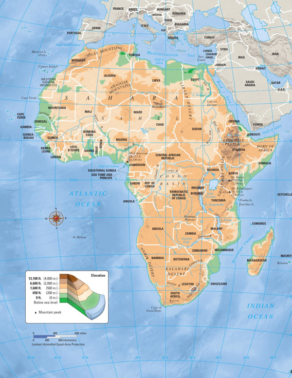 Large detailed elevation map of Africa. Africa large detailed elevation ... Large detailed elevation map of Africa. Africa large detailed elevation ...