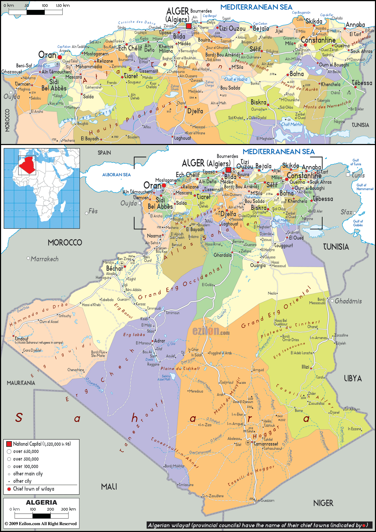 Algeria Administrative Map Algeria Administrative Map