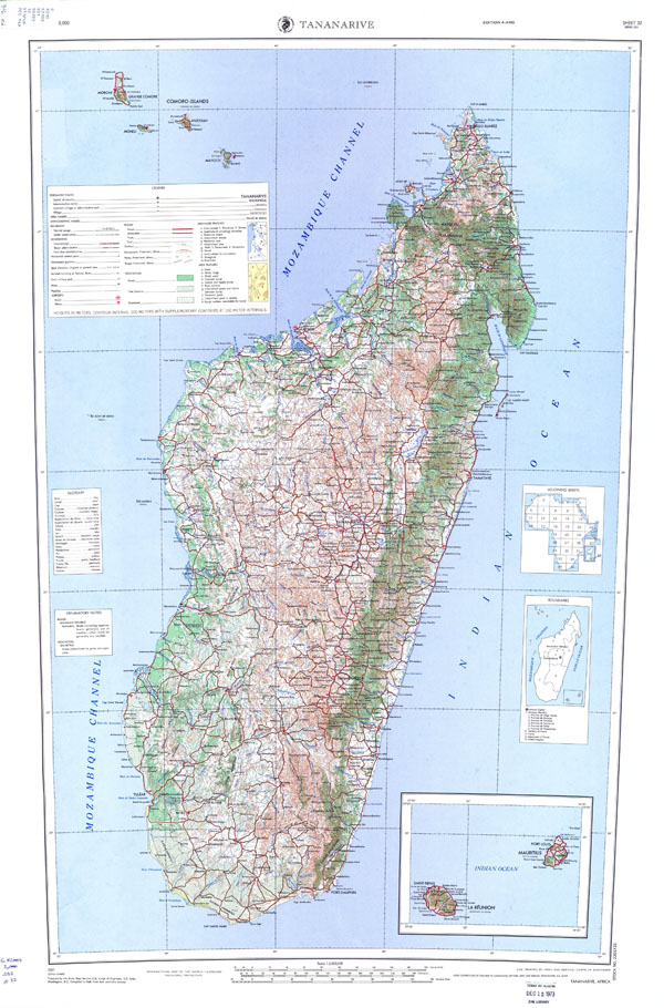 Large detailed topographical map of Madagascar with all roads, cities ... Large detailed topographical map of Madagascar with all roads, cities ...
