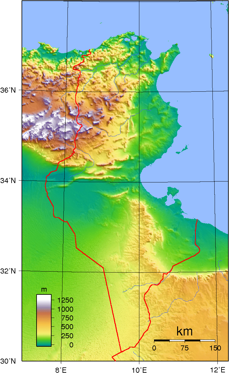 Tunisia large detailed topographical map. Large detailed topographical ... Tunisia large detailed topographical map. Large detailed topographical ...