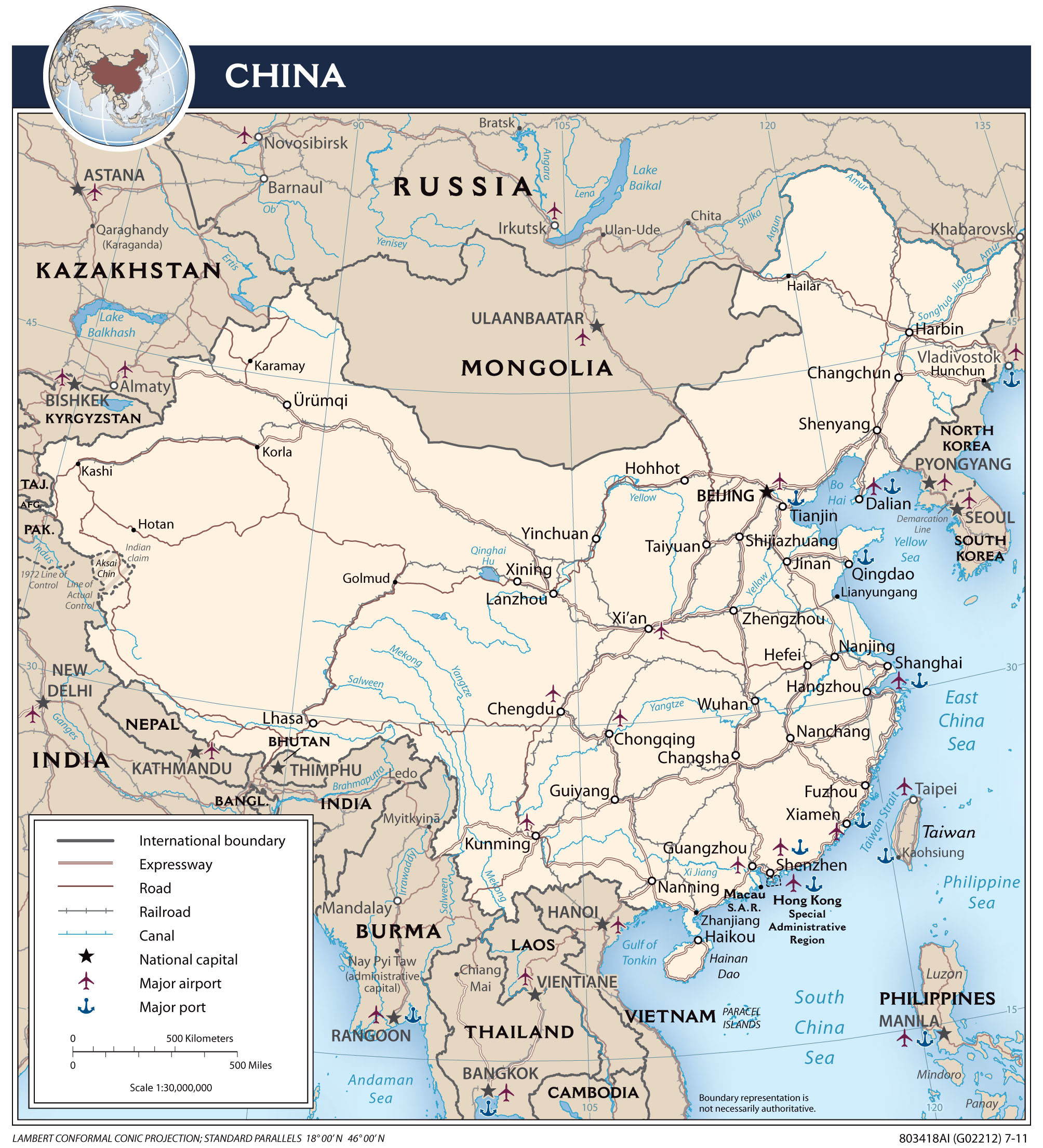 Large detailed political map of China with roads, major cities and ... Large detailed political map of China with roads, major cities and ...