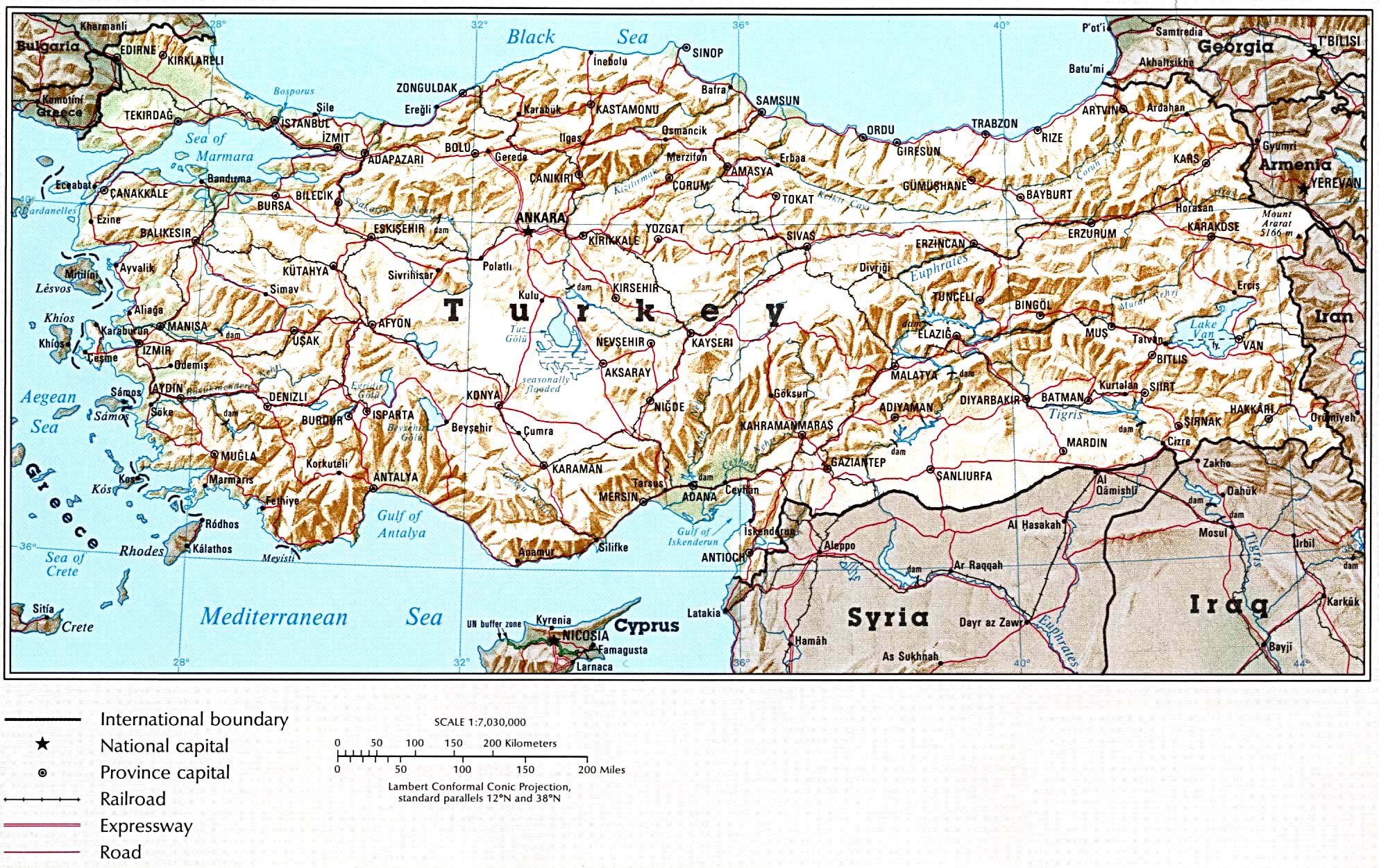 Large detailed relief and road map of Turkey. Turkey large detailed ... Large detailed relief and road map of Turkey. Turkey large detailed ...