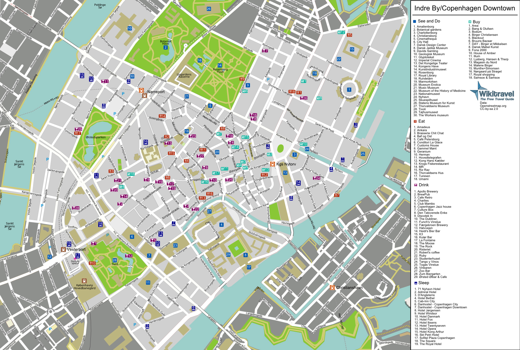 Large detailed tourist map of Copenhagen city center. Copenhagen city ... Large detailed tourist map of Copenhagen city center. Copenhagen city ...
