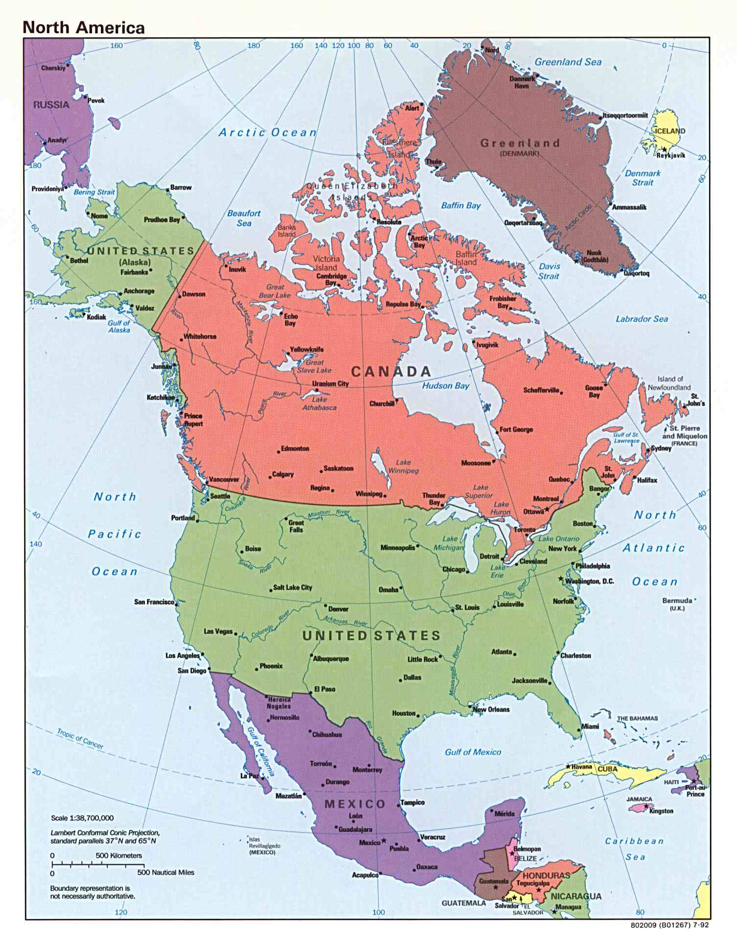Large detailed political map of North America. North America large ... Large detailed political map of North America. North America large ...