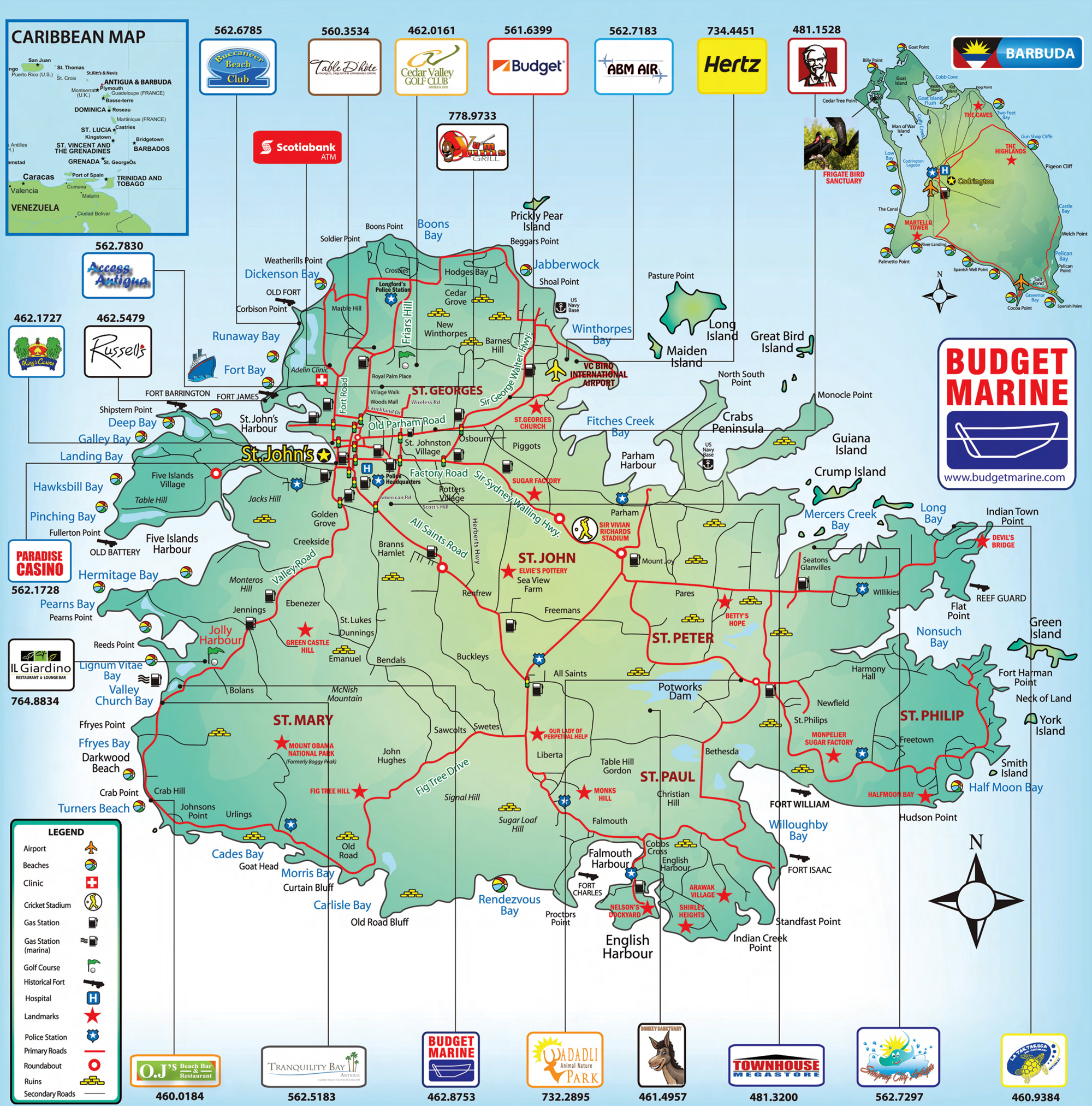 Detailed road and tourist map of Antigua. Antigua detailed road and ... Detailed road and tourist map of Antigua. Antigua detailed road and ...