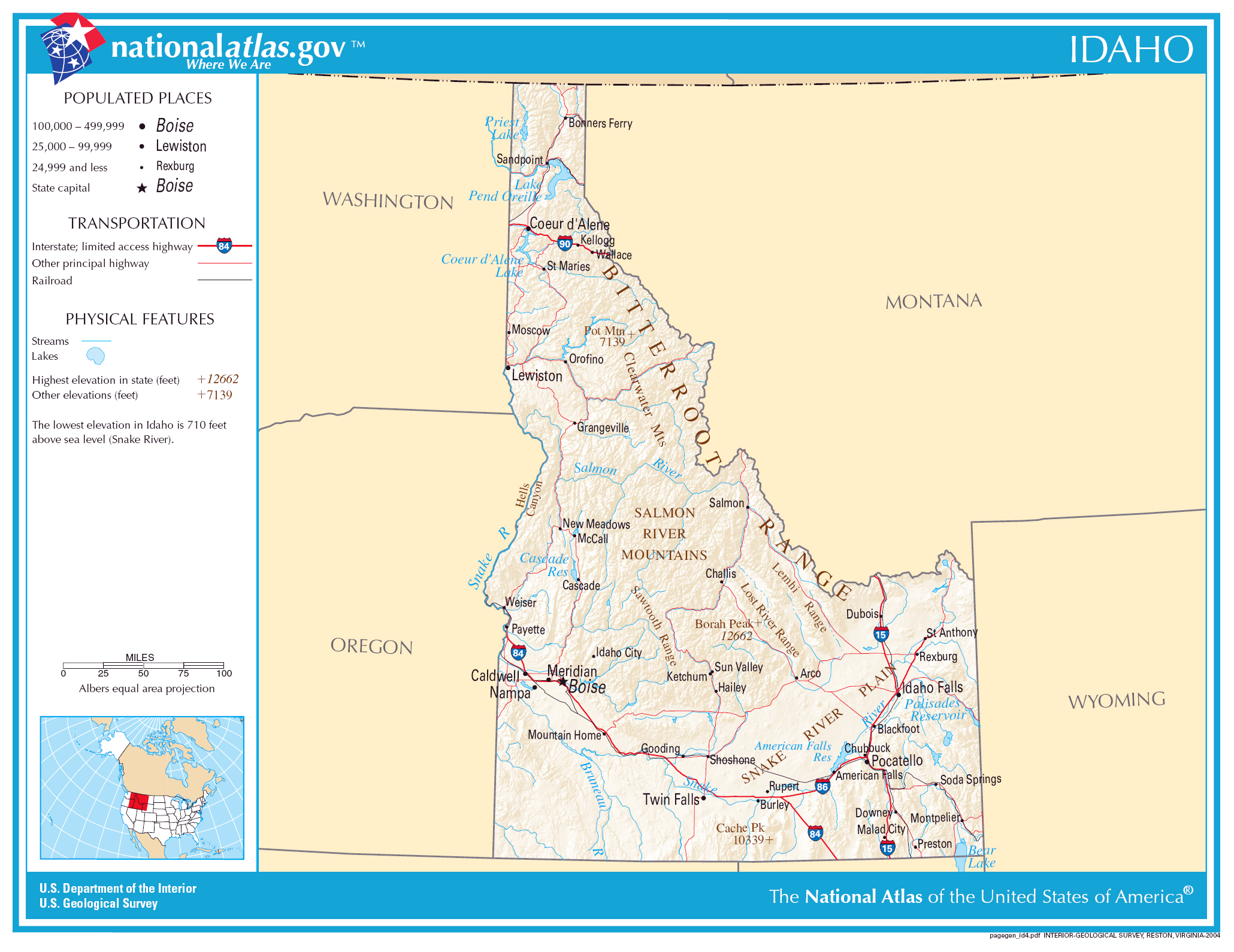 Large detailed map of Idaho state. Idaho state large detailed map ...