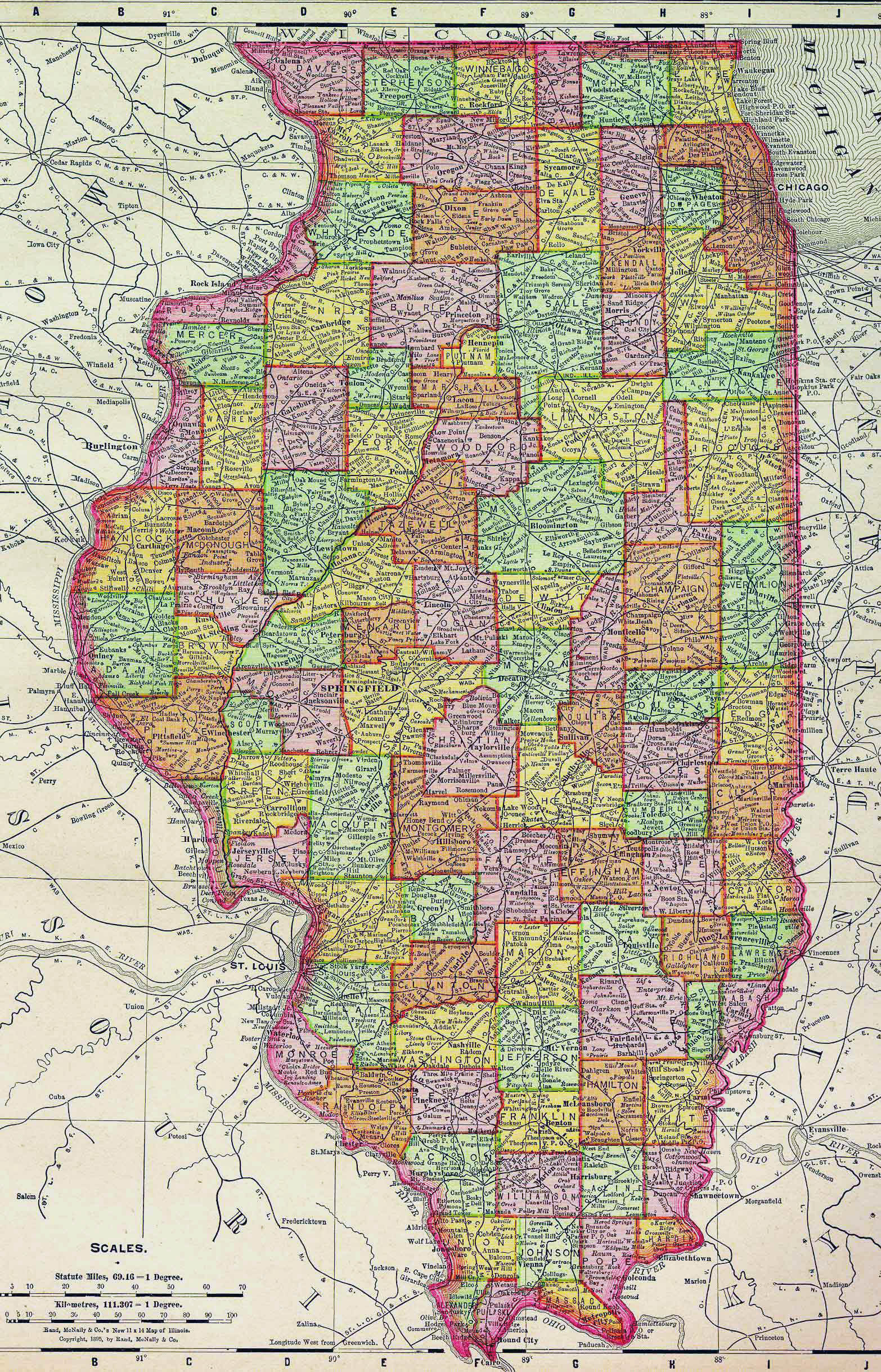 Detailed old administrative map of Illinois state – 1895 | Vidiani.com ... Detailed old administrative map of Illinois state – 1895 | Vidiani.com ...