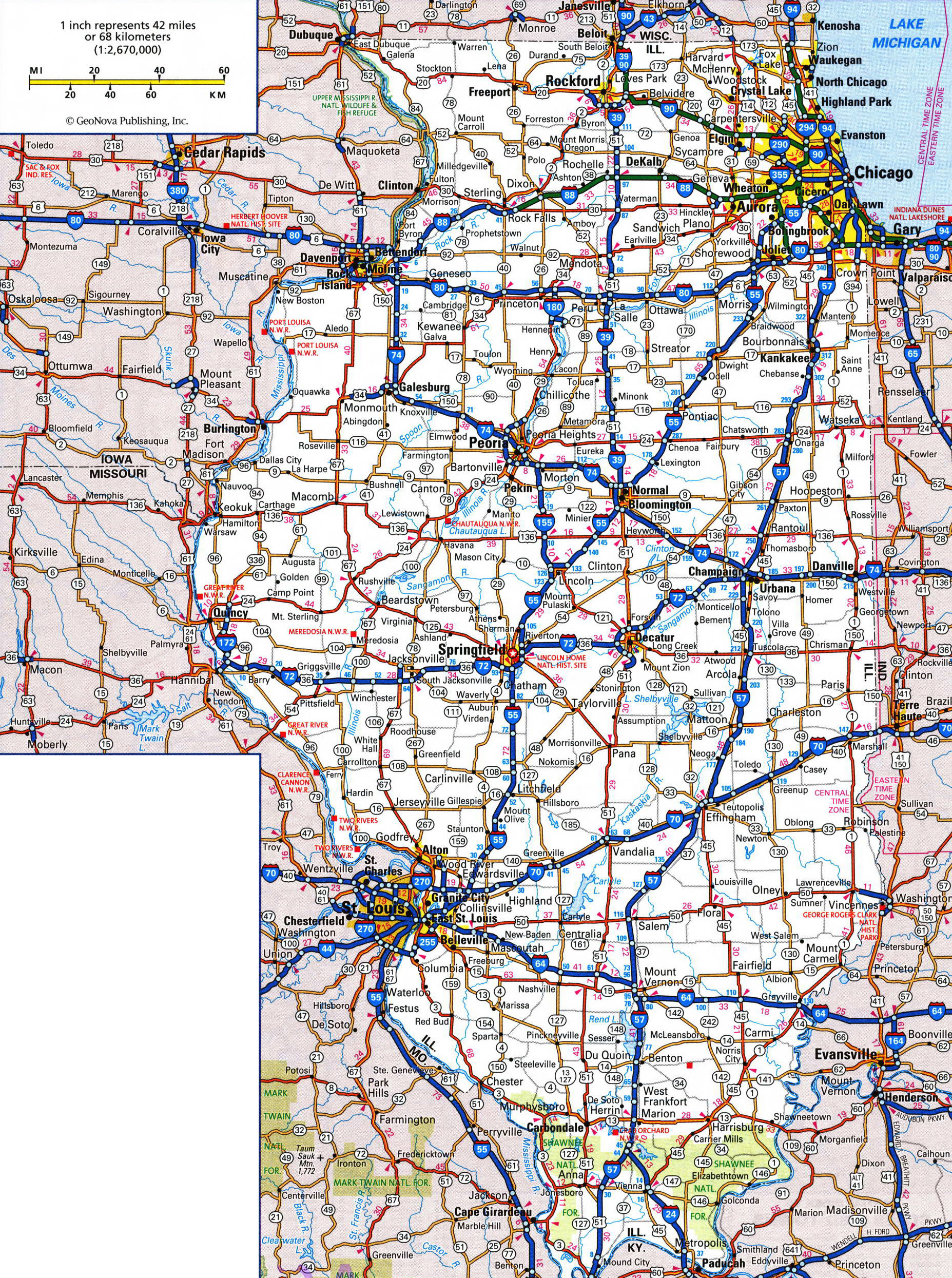 Large detailed roads and highways map of Illinois state with cities ... Large detailed roads and highways map of Illinois state with cities ...