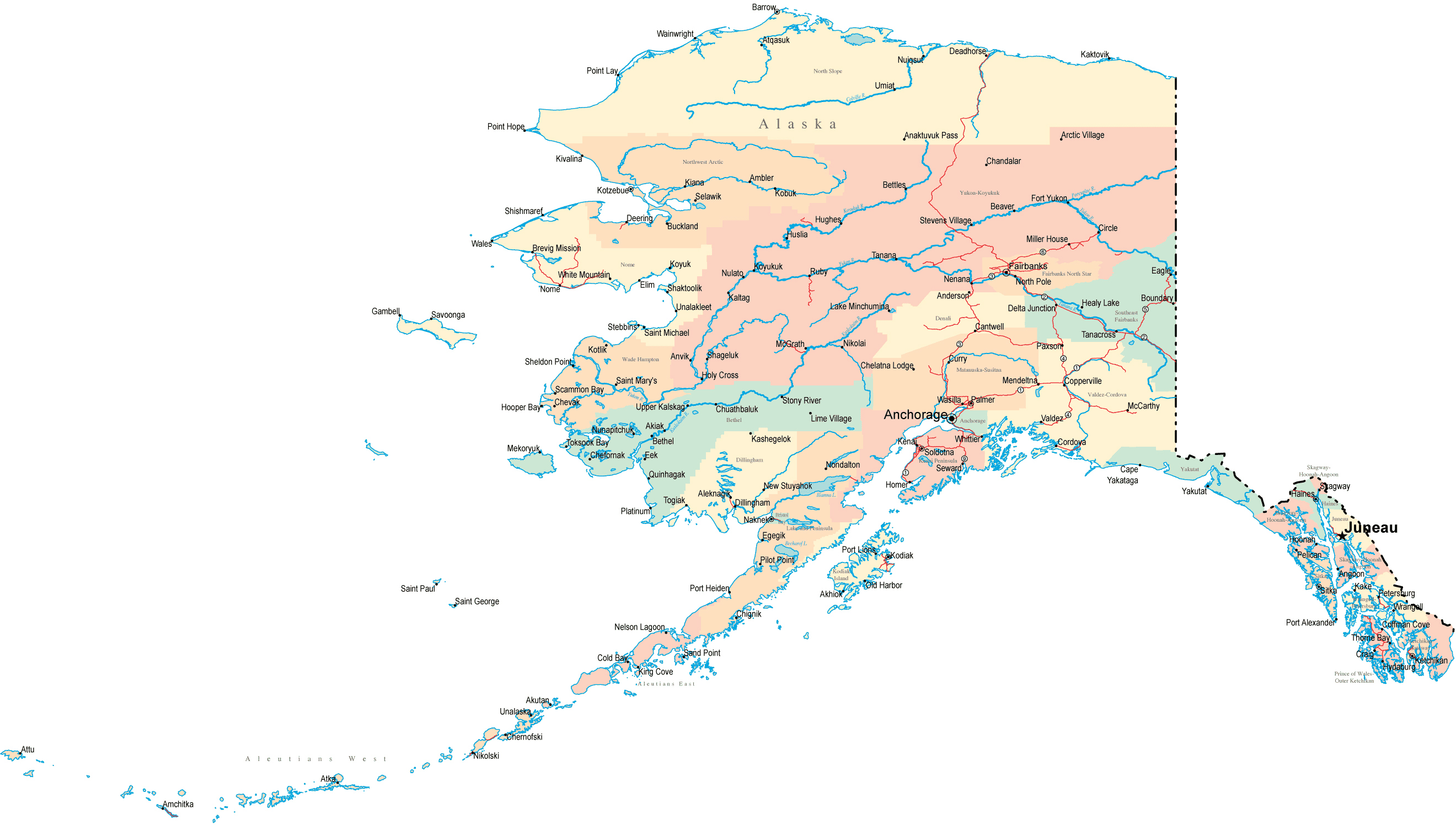 Large detailed road and administrative map of Alaska. Alaska large ... Large detailed road and administrative map of Alaska. Alaska large ...