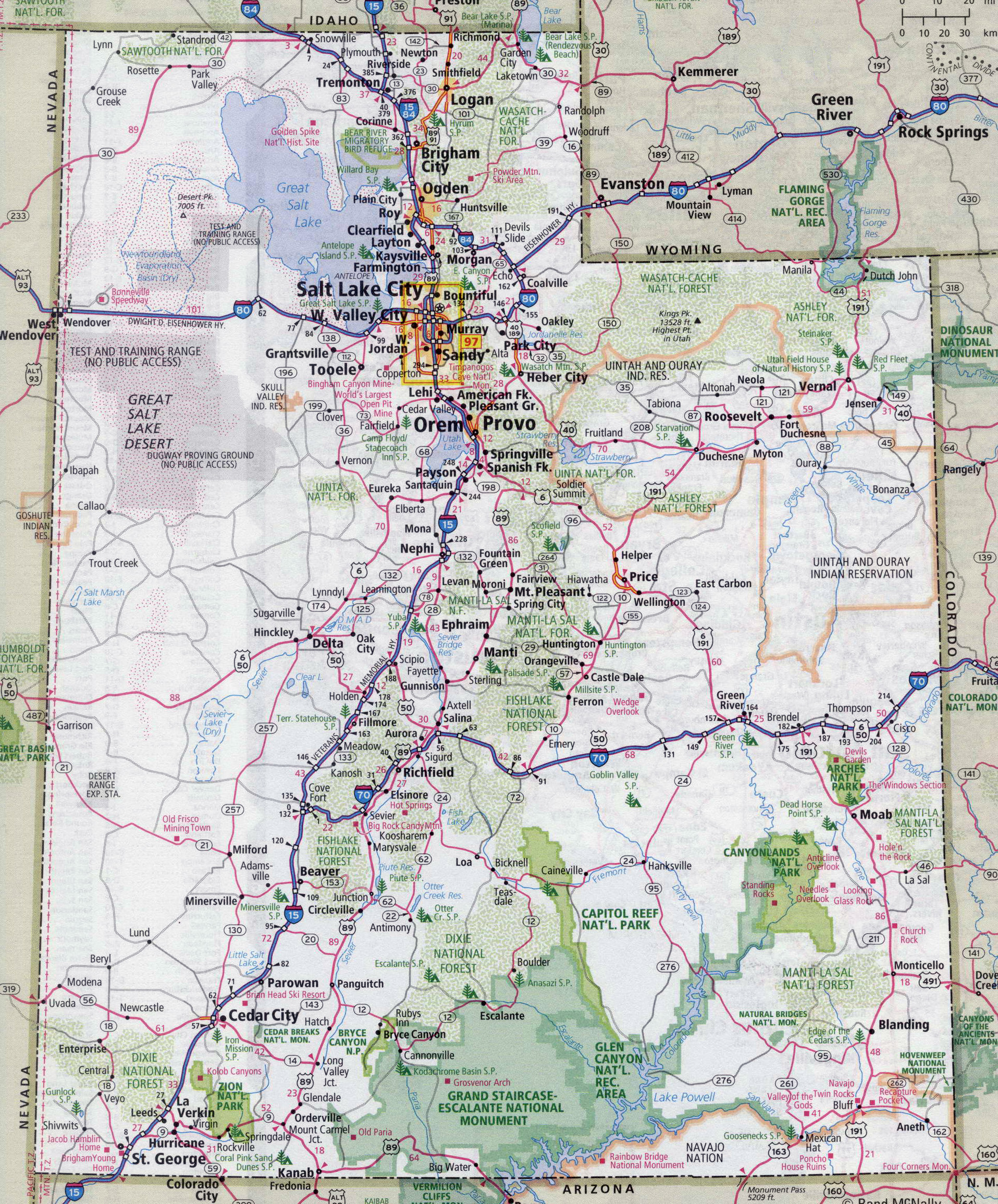 Large detailed roads and highways map of Utah state with all cities ... Large detailed roads and highways map of Utah state with all cities ...