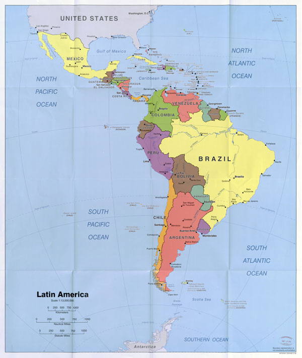 Vidiani.com » Large scale political map of Latin America with capitals ... Vidiani.com » Large scale political map of Latin America with capitals ...