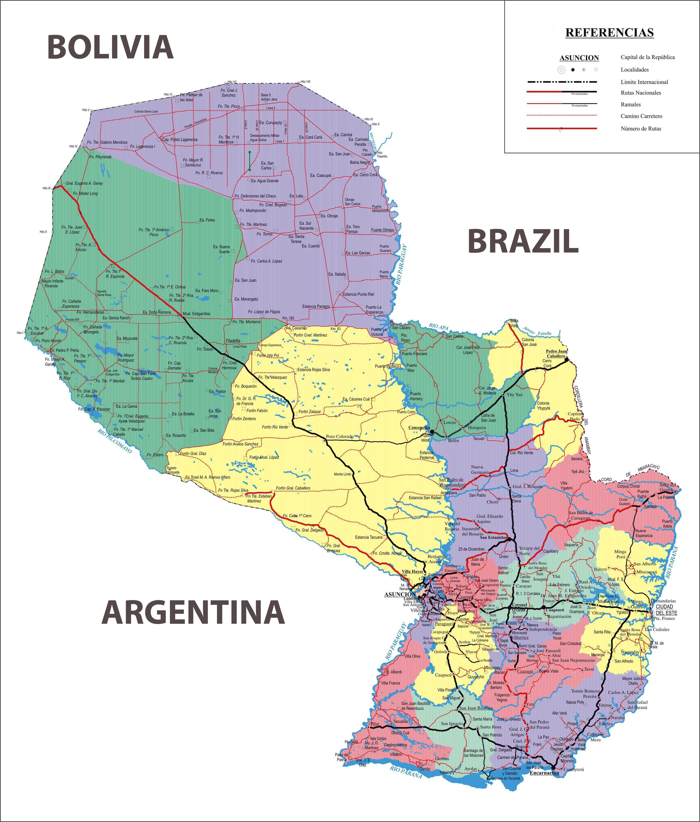 Large detailed administrative and road map of Paraguay. Paraguay large ... Large detailed administrative and road map of Paraguay. Paraguay large ...