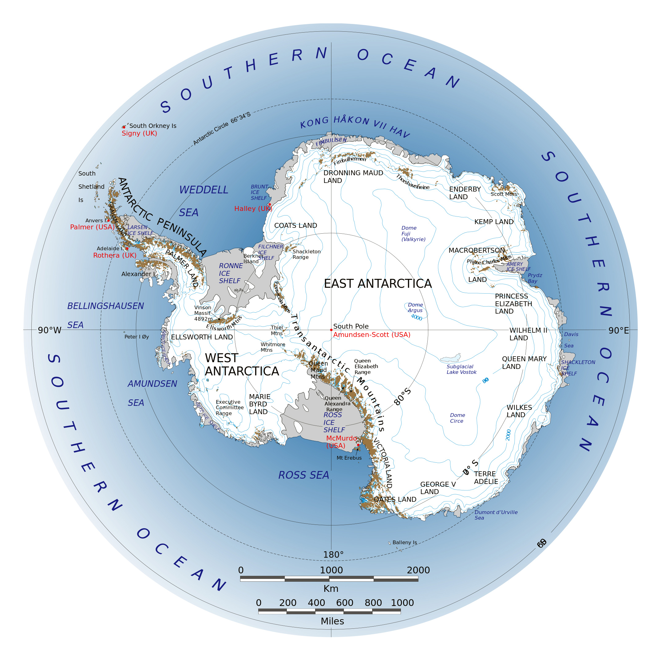 Large Detailed Map Of Antarctica Antarctica Large Detailed Map